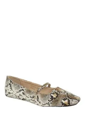 SHU SHOP Adele Mary Jane Flat - Natural Snake