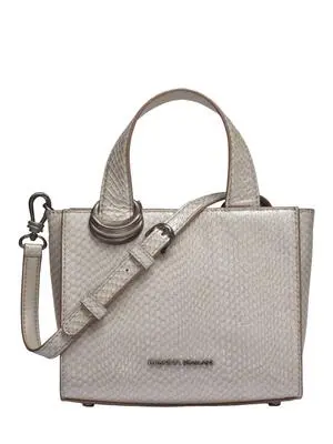 Donna Karan New York Embossed Leather Crossbody Bag - Zinc