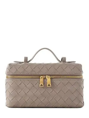 Bottega Veneta Bang Bang Vanity Intrecciato Leather Tote - Gray