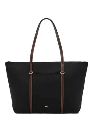 Mango Canvas Shopper Black
