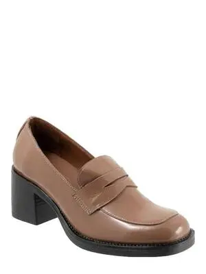 BUENO Ruth Penny Loafer Pump - Taupe Patent