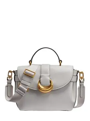 Donna Karan New York Leather Satchel With Adjustable Strap - Brillant White