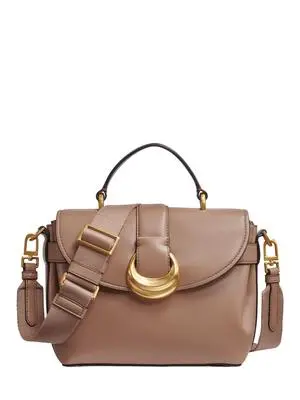 Donna Karan New York Leather Satchel With Adjustable Strap - Toasted Almond