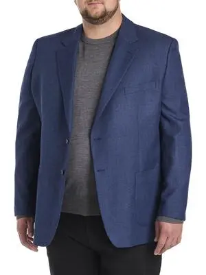 JV REFLEX Big & Tall Mini Check Sport Coat - Navy