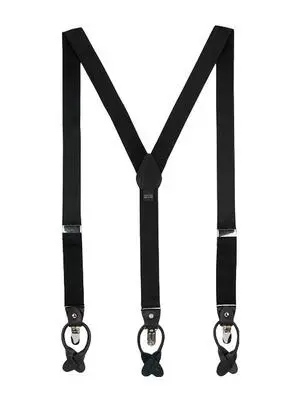 BROOKLYN BRIGADE Adjustable Solid Web Suspenders Black