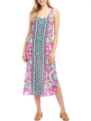 Karen Kane Side Slit Midi Tank Dress - Print
