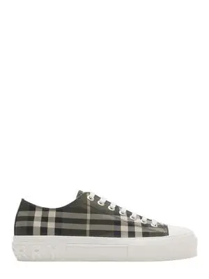 Burberry Check Nylon Blend Sneakers - Thicket Brown