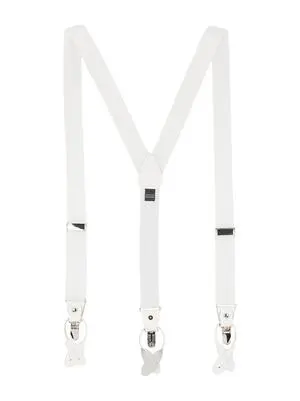 BROOKLYN BRIGADE Adjustable Solid Web Suspenders - White