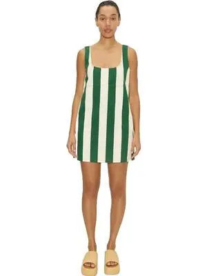 SIMONMILLER Sahara Striped Denim Dress - Gummy Green/ecru