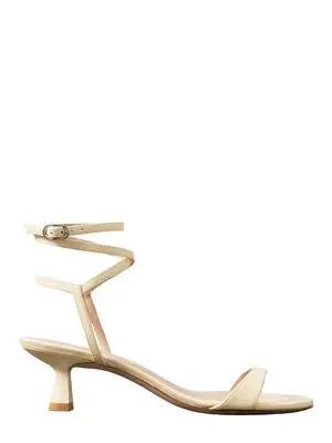 STUART WEITZMAN Nudist Wrap Leather Sandals Pastel Yellow