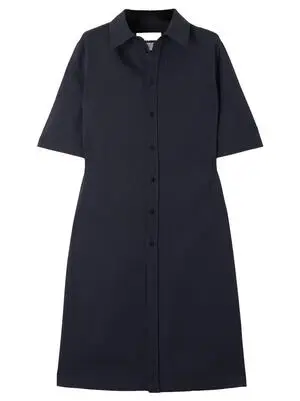 JIL SANDER Wool Shirt Midi Dress - Blue