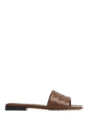 BOTTEGA  VENETA Parco Flat Mule - Dark Leather