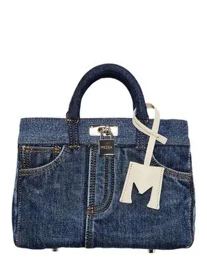 Medea Nina Small Denim Laser Bag - Blue