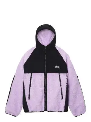 StÜssy Sherpa Paneled Hooded Jacket - Purple