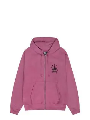 StÜssy Regal Crown Zip Hoodie - Pink