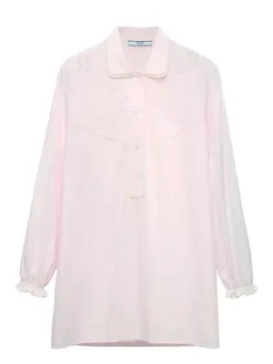 Prada Embroidered Batiste Shirt - Pink