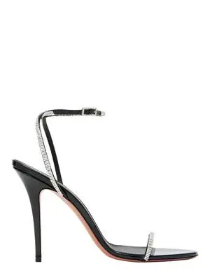 Amina Muaddi 105mm Diamante Sandals - Black