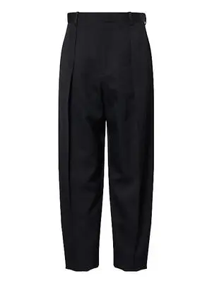 Bottega Veneta Pleated High-rise Wool Trousers - Black