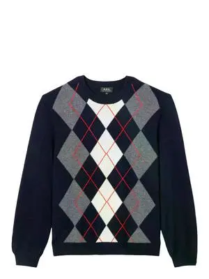 A.p.c. Argyle-pattern Sweater - Blue