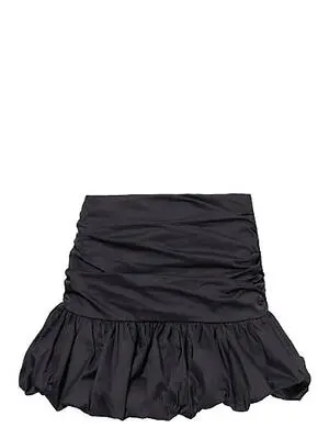 AMY LYNN Gathered Cotton Mini Skirt - Black