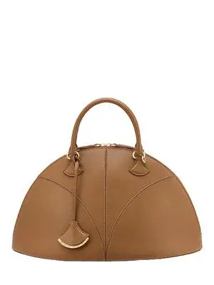 BVLGARI Marquise Large Leather Top-handle Bag - Brown