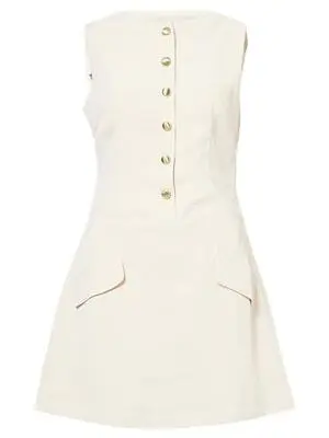 AMY LYNN Woven A-line Mini Dress - Milk
