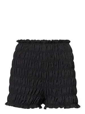 AMY LYNN Shirred High-rise Stretch-woven Shorts - Black