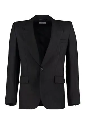Saint Laurent Striped Suit Jacket - Black
