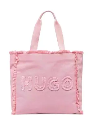 Hugo Logo-embroidered Tote Bag - Pink