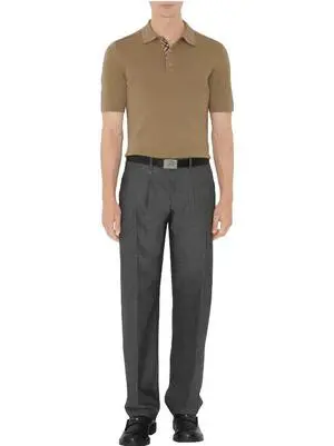 Burberry Wool Polo Shirt - Flax