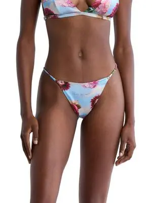 Fleur Du Mal Luxe Stretch Silk G-string - Dreamy Floral Print