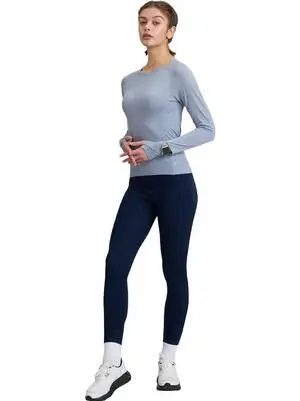 COZY ZERO 100% Merino Running Long Sleeve With Watch Window Gray