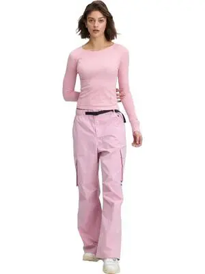 COZY ZERO 100% Merino Running Long Sleeve With Watch Window Pink
