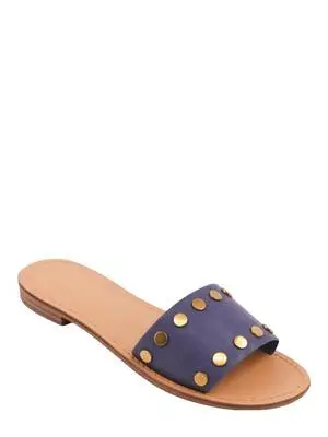 SHU SHOP Bernadette Studded Slide Sandal Blue