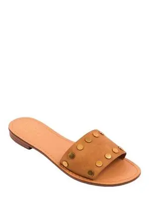 SHU SHOP Bernadette Studded Slide Sandal Camel