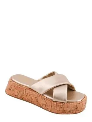 SHU SHOP Lydia Platform Slide Sandal - Gold