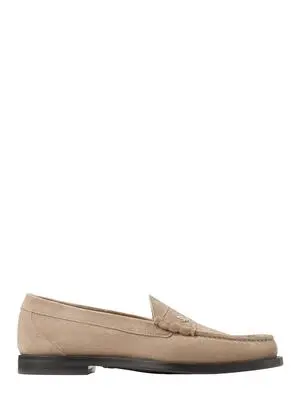 JIMMY CHOO Ethan Velvet Suede Loafer - Stone