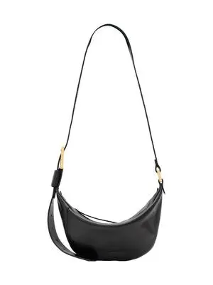 ALLSAINTS Leather Crescent Crossbody Bag - Black