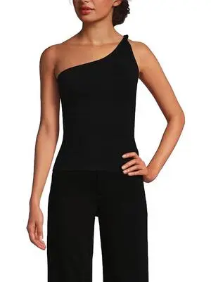 LANDS' END One Shoulder Top - Black