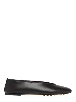 Bottega Veneta Lagoon Nappa Leather Ballerina Flats Nero