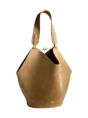 Khaite Lotus Small Suede Tote Bag - Mud