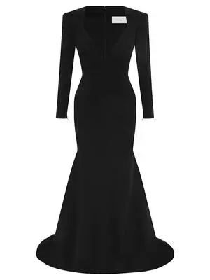 Alex Perry Long Sleeve Mermaid Gown - Black