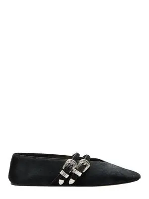 Le Monde Beryl Claudia Calf Hair Ballerina Flats - Black