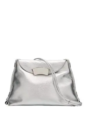 3.1 Phillip Lim Id Petite Soft Metallic Leather Shoulder Bag - Silver