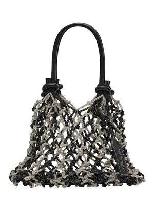 3.1 Phillip Lim Crystal Macrame Mini Sac Top-handle Bag - Silver Multi