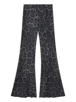 Stella McCartney Leopard-print Flared Pants - Ash Grey