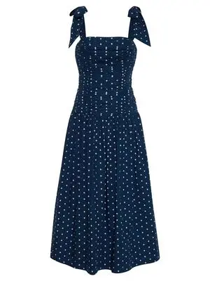 Cara Cara Rahi Midi Dress - Dots Navy