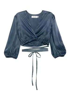 MOUTAKI Satin Blouse Blue