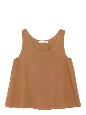 MOUTAKI Slub-texture Tank Top - Brown