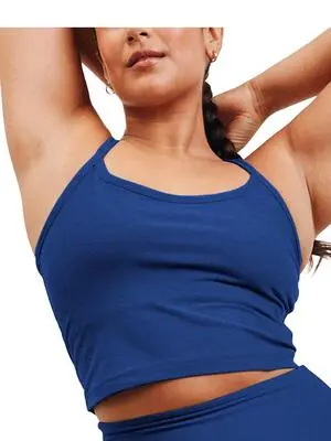 Beyond Yoga On The Up Cropped Tank Top - Marine Blue